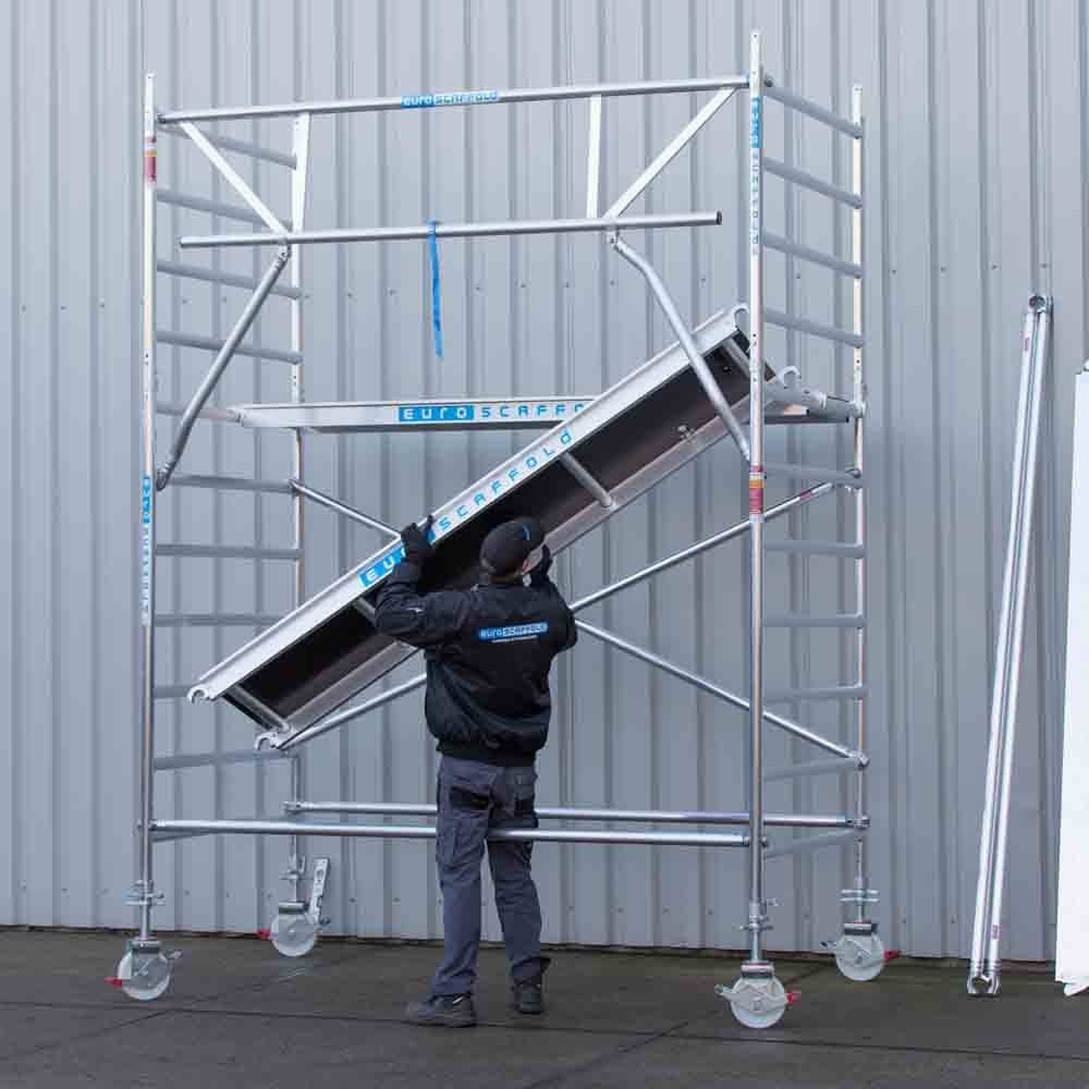 Rolsteiger met dubbele voorloopleuning 135 x 190 x 8,2 meter werkhoogte ...